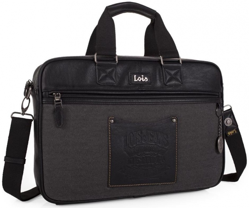 MALETIN PORTADOCUMENTOS NEGRO LOIS ARKANSAS POLIPIEL LONA