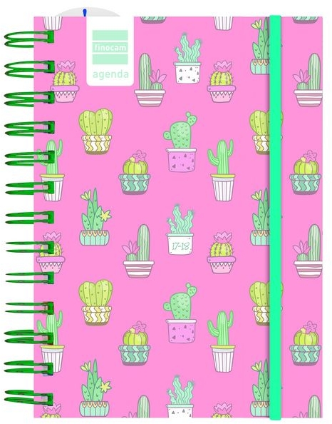 Agenda escolar 2017-18, Octavo, Dia pagina Espiral MINI-I CACTUS